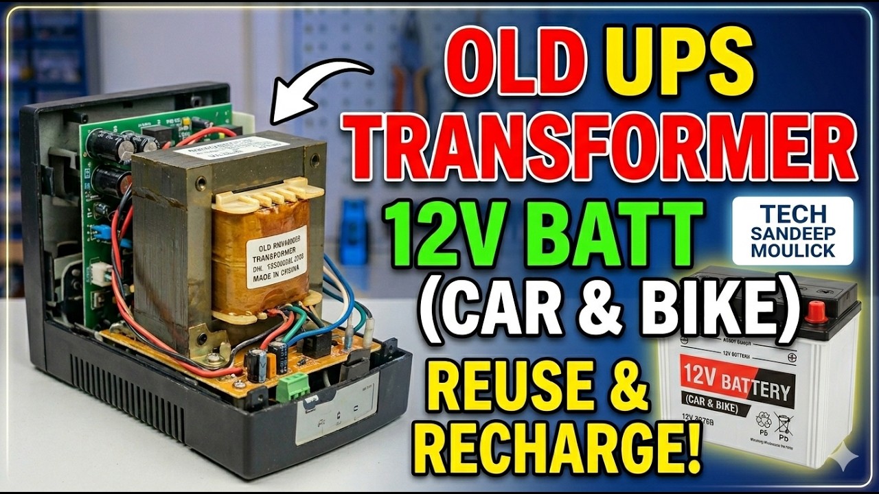 Old PC UPS Transformer USE 12V Battery Charger - YouTube
