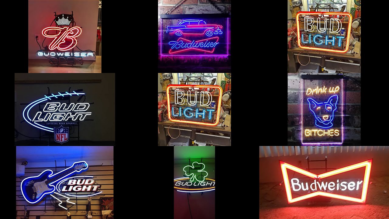 Bud neon signs for sale - YouTube