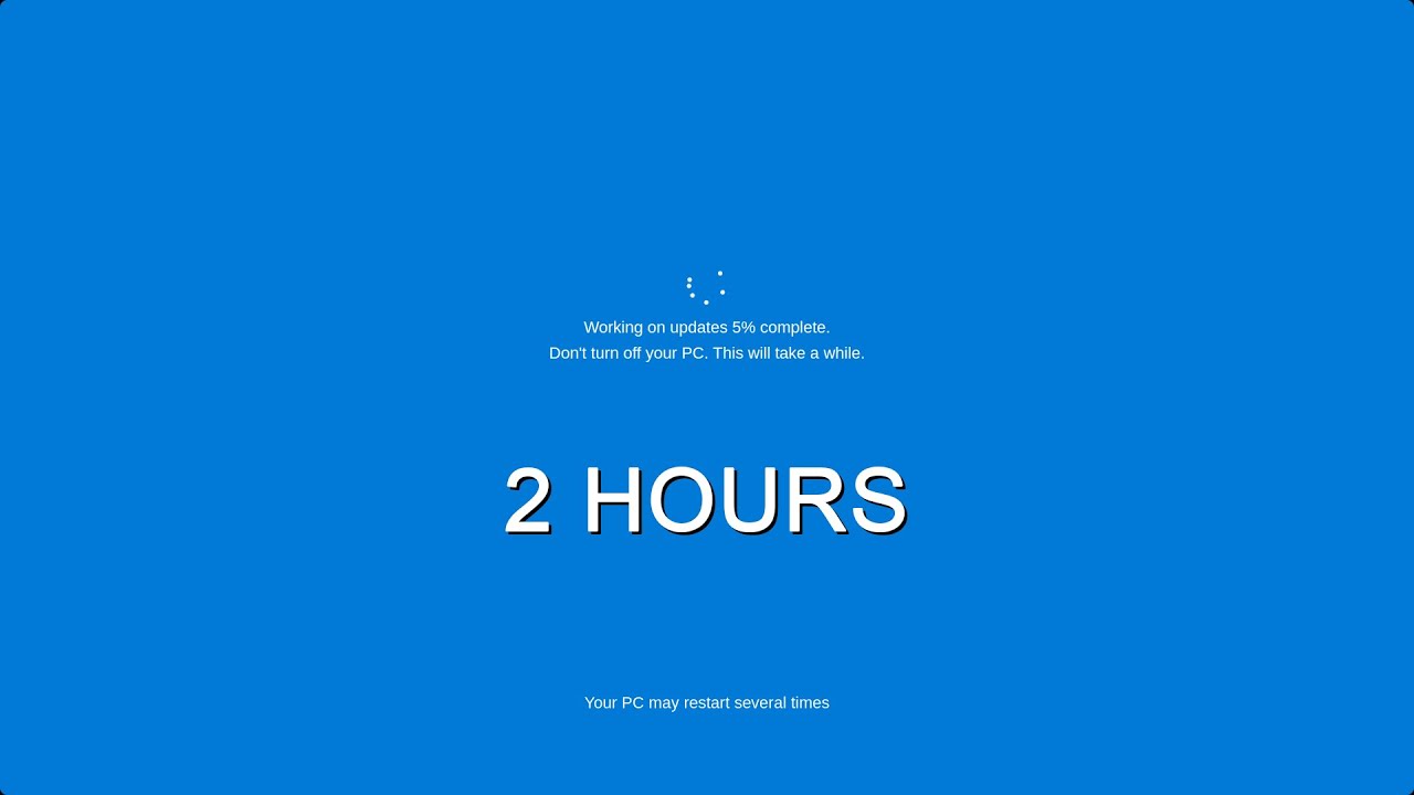 2 години оновлення Windows 10 Windows Update Screen 2 Hours Youtube 6678