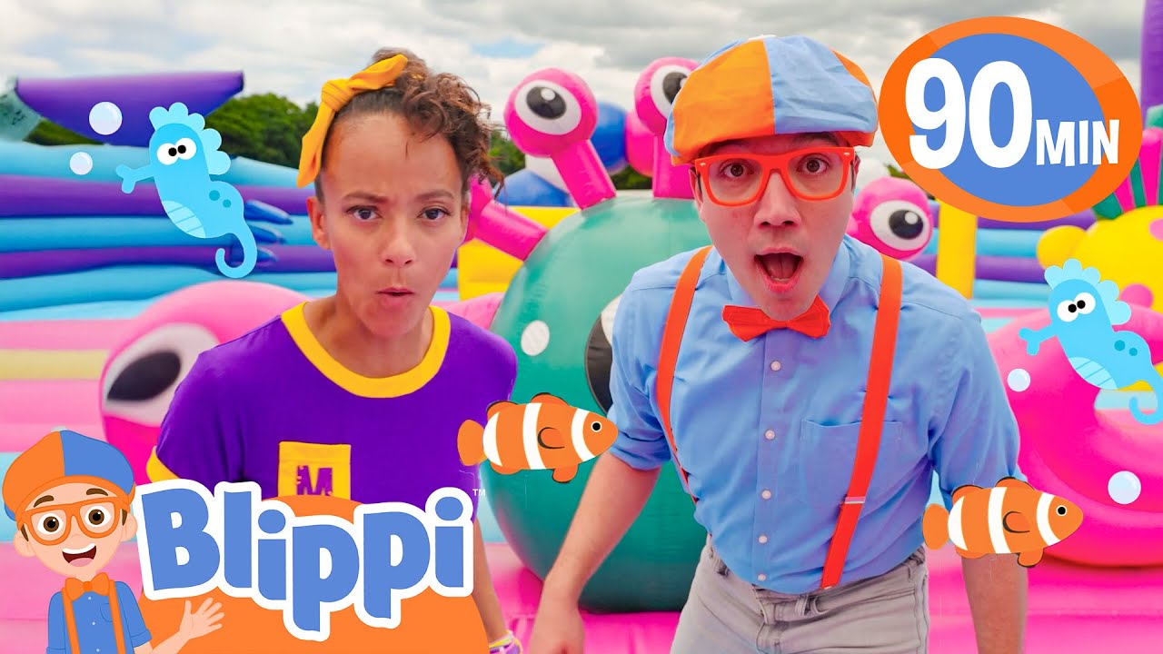 Blippi & Meekah Sea Foam Party | Blippi | NEW Superhero Cartoon for ...