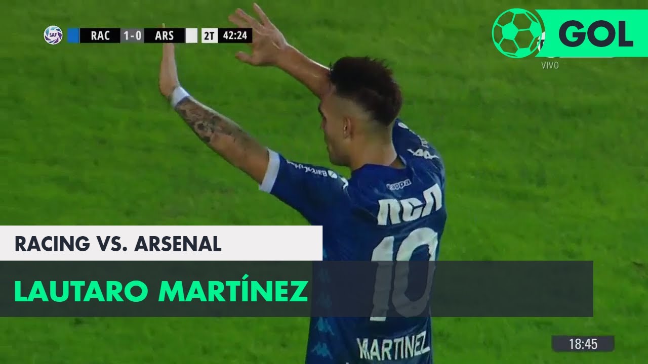 Lautaro Martínez (2-0) Racing vs Arsenal | Fecha 25 - Superliga ...