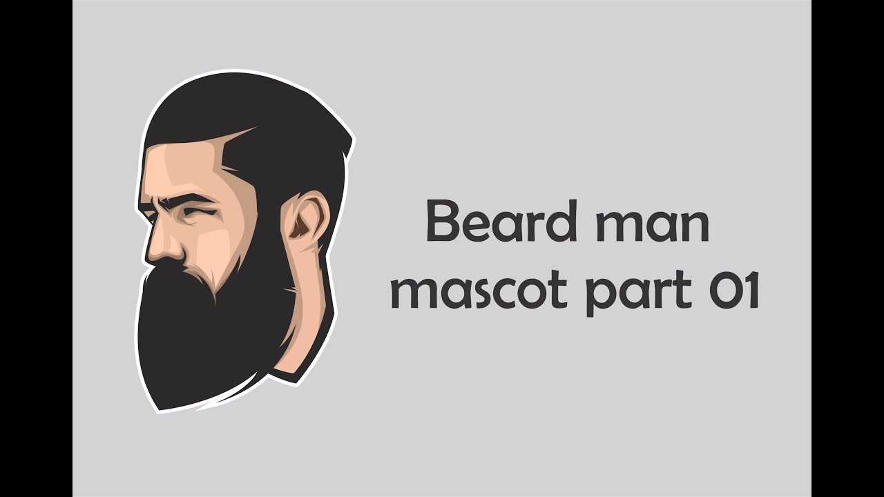 How to Draw Beard man vector mascot using CorelDraw part 1 - YouTube