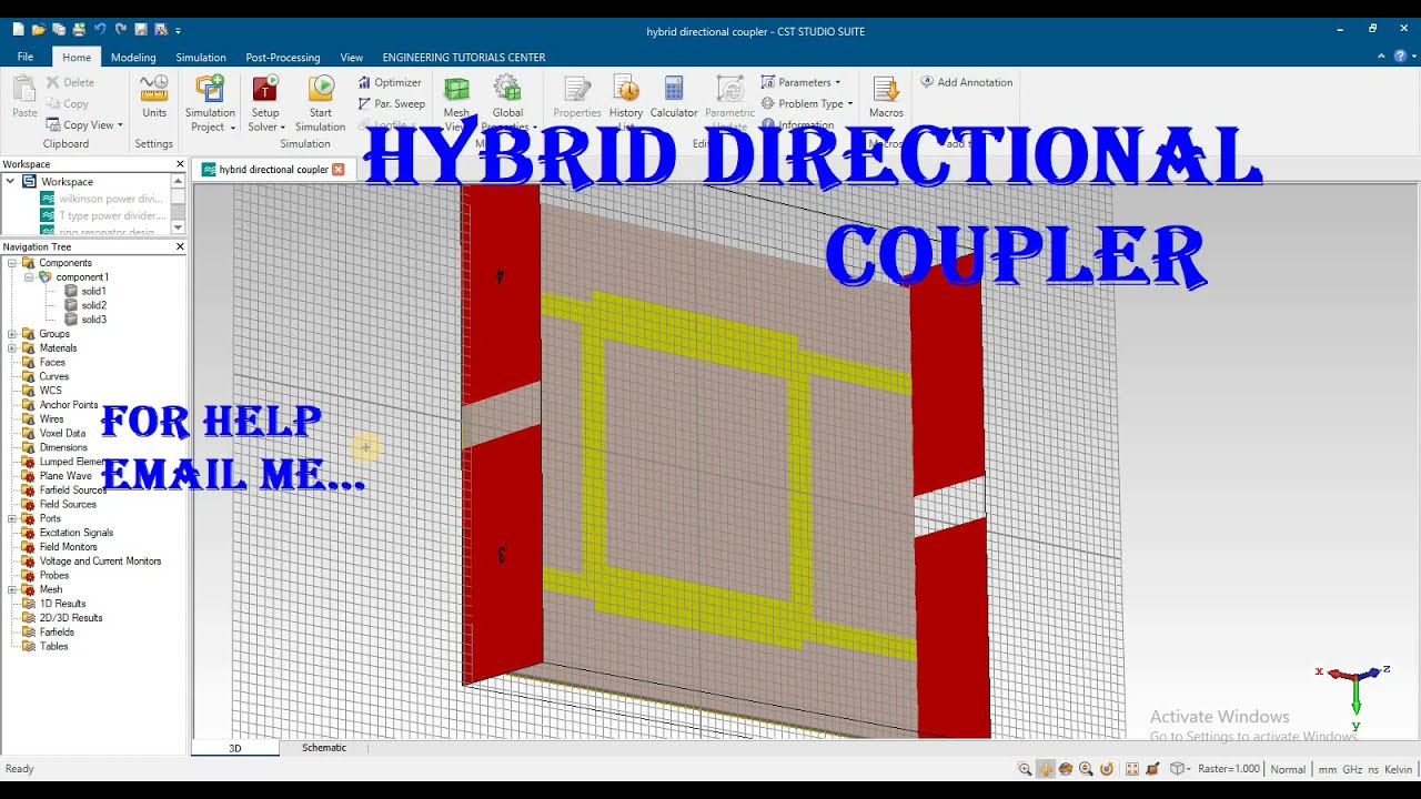 hybrid directional coupler design in cst and in hfss - YouTube