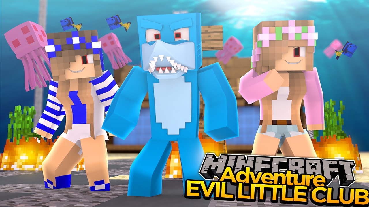 Minecraft EVIL LITTLE CLUB - SHARKY TURNS EVIL w/Little Kelly & Little ...