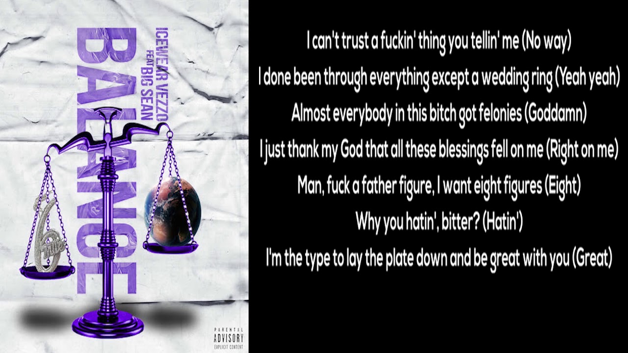 Icewear Vezzo - Balance (LYRICS) ft. Big Sean - YouTube