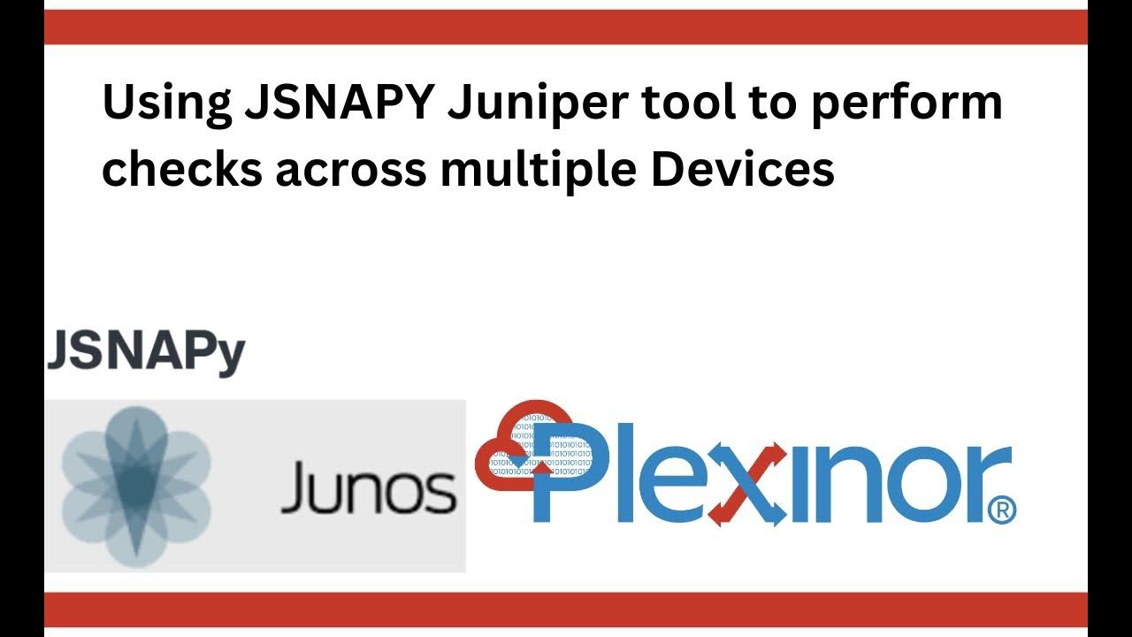 Using JSNAPY Juniper tool to preform checks across multiple Devices - YouTube