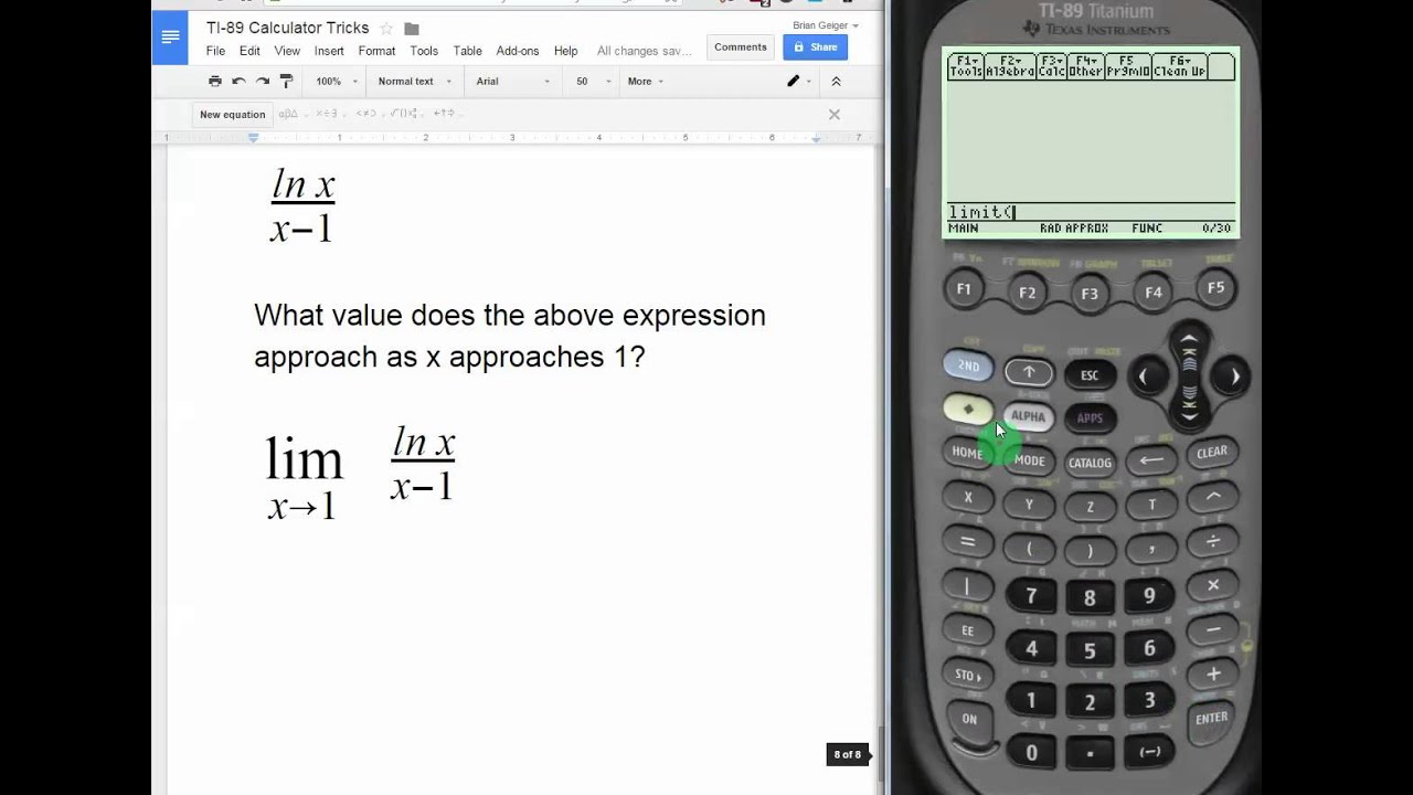 Limits On TI 89 Titanium Calculator YouTube limits-on-ti-89-titanium-calculator-youtube