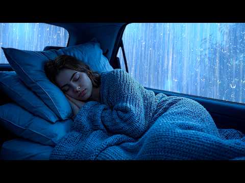 Beat Stress Within 3 Minutes to Sleep Immediately with Heavy Rain & Thunderstorm on Cozy Car a Night