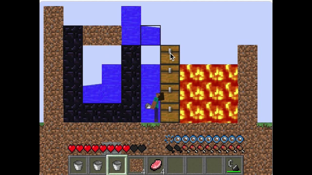 Speedrunning nether portal in Paper Minecraft with buckets - YouTube