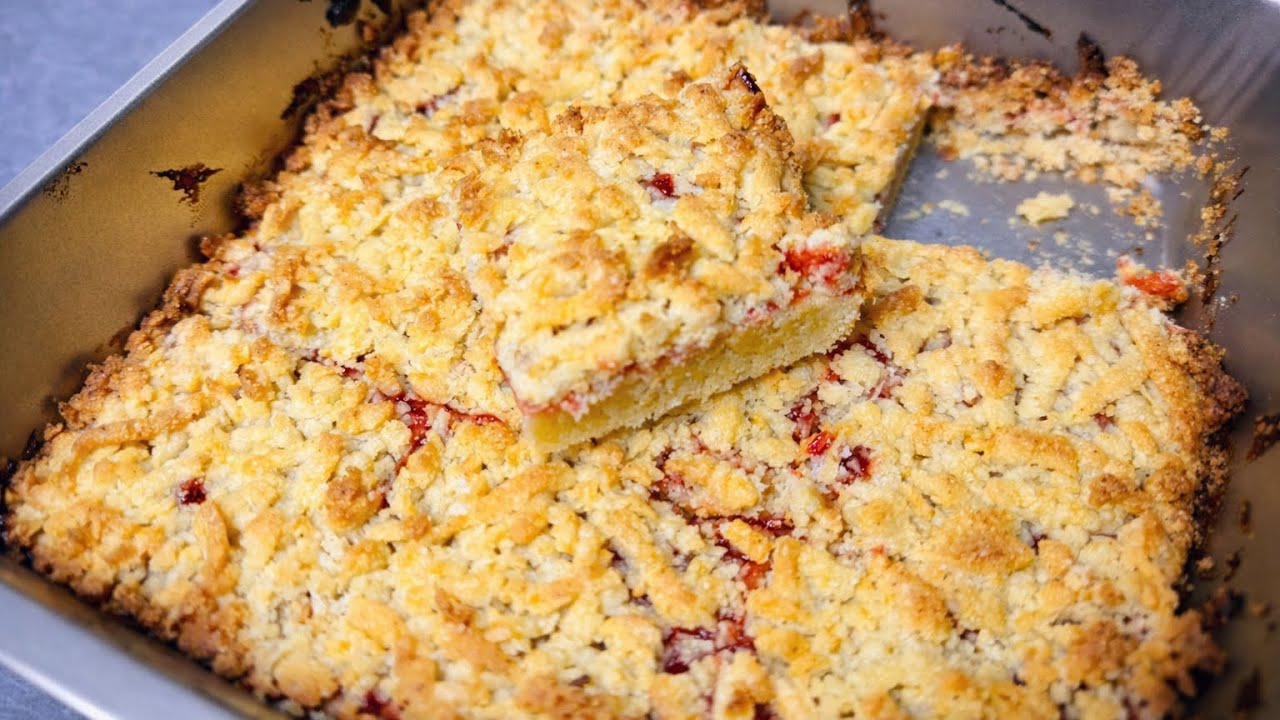 Crunchy delicious Jam slices - YouTube