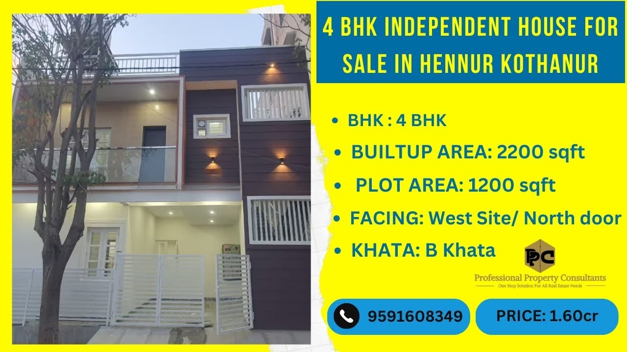 4 BHK Independent House For Sale in Hennur Kothanur Bangalore/ Call ...