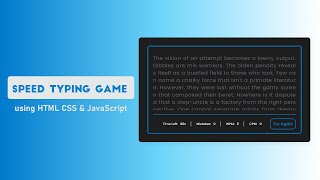 Video Build a Speed Typing Game using HTML CSS & JavaScript - MP4 HD ...