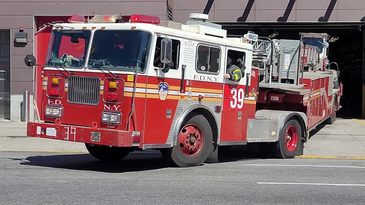 FDNY Engine 63 & Ladder 39 Responding EQ, Classic PA-300 - YouTube