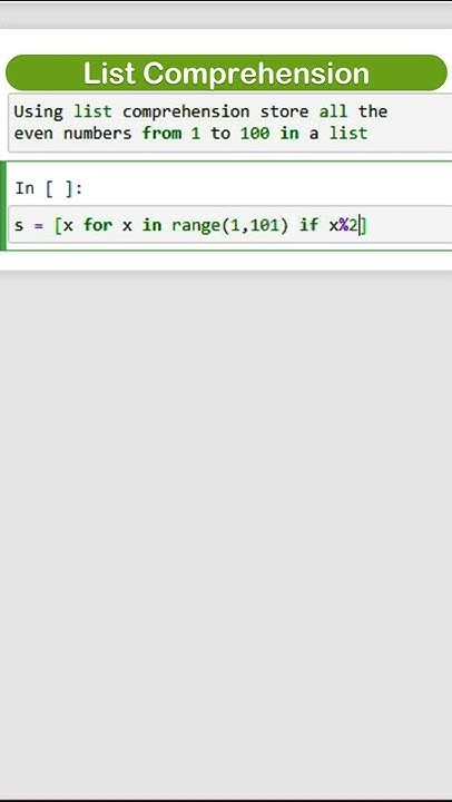 List Comprehension List In Python Python List Python Tutorial