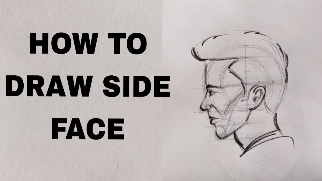 How to draw side face for beginners || side face drawing easy technique ...
