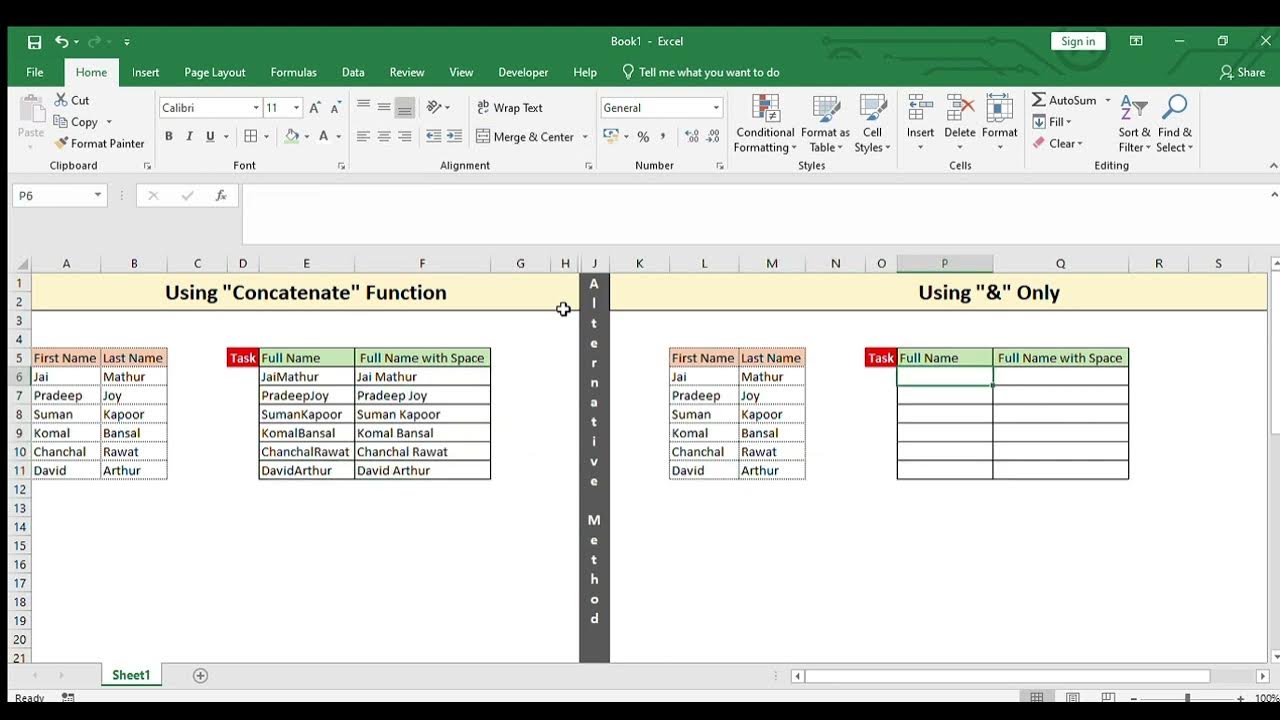 CONCATENATE Function in Excel (With Alternative Method) - YouTube