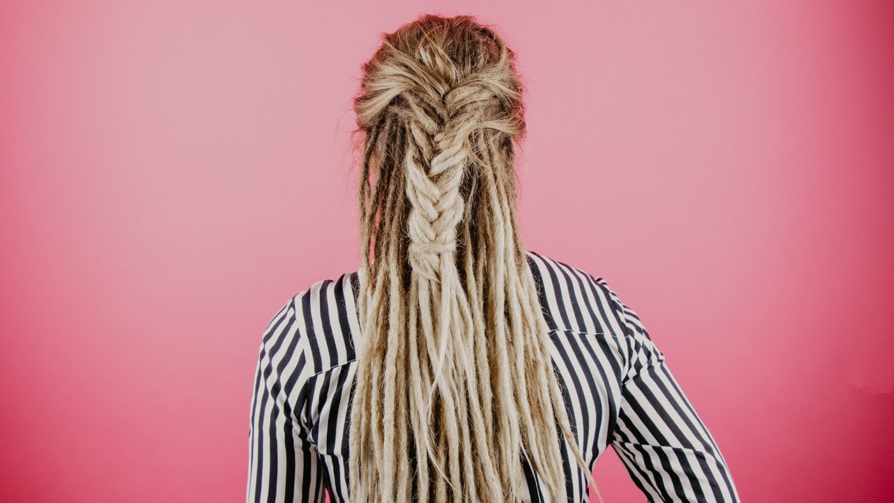 Dreadlock Updo | How to | Half Fishtail Braid - YouTube