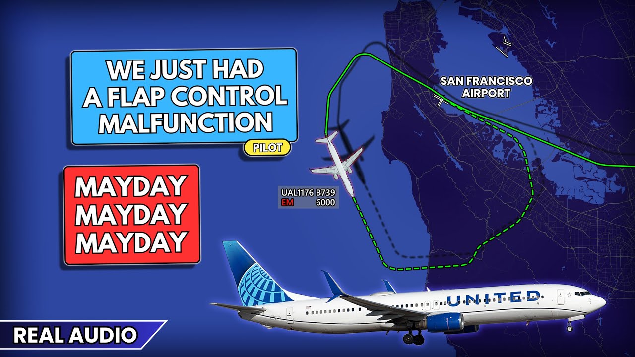 Flap control malfunction on approach. United Boeing 737 declares MAYDAY ...