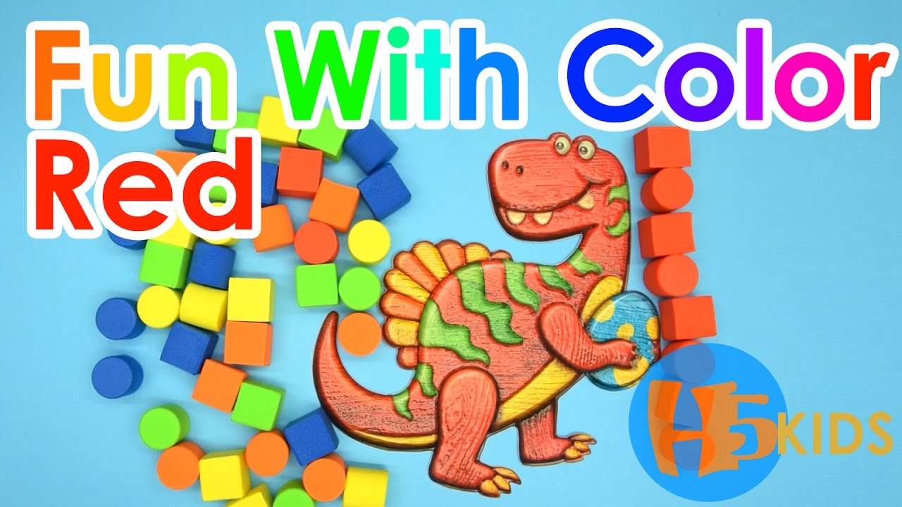 Learning Colors for Kids with a Dinosaur - Red - YouTube