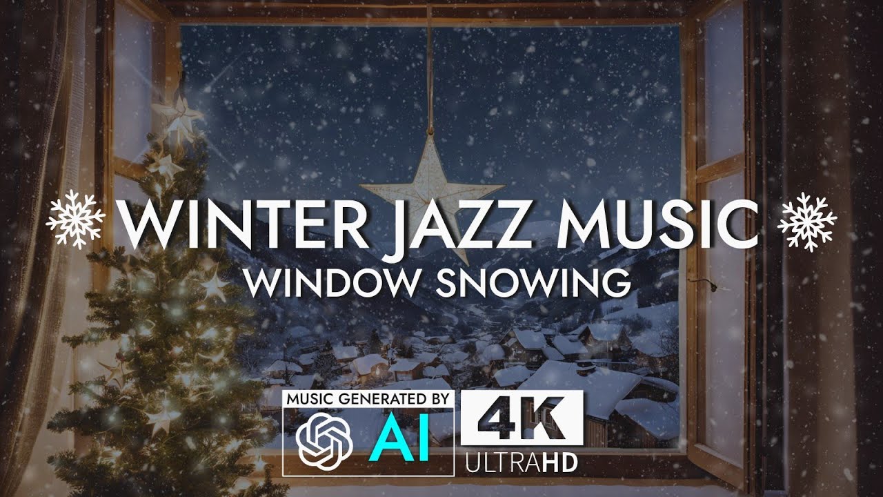Snowing window with best relaxing jazz music for this winter | Ken ...