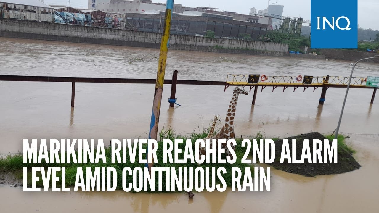 Marikina River reaches 2nd alarm level amid continuous rain - YouTube