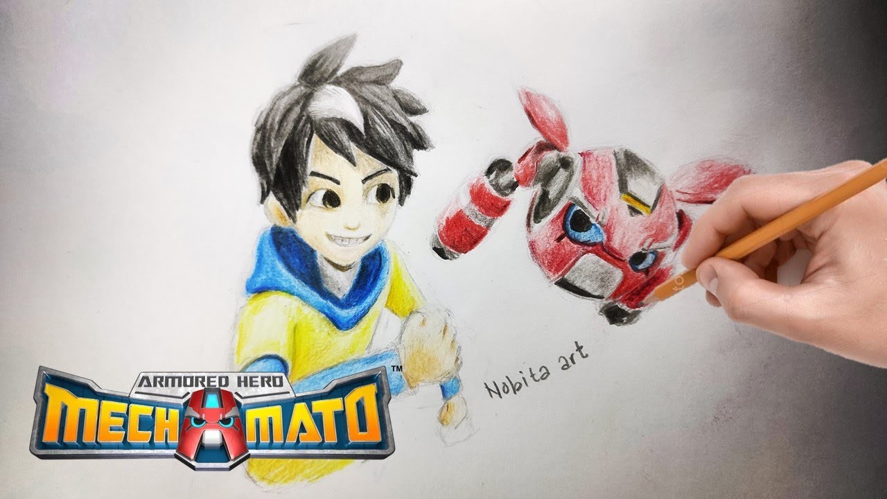 Mechamato || menggambarkan mechamato || melukis amato dan mechabot ...