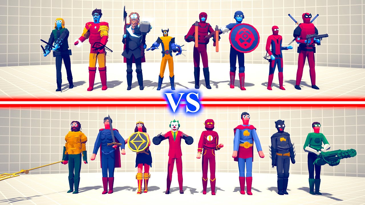 MARVEL TEAM vs DC COMICS TEAM - Totally Accurate Battle Simulator TABS ...