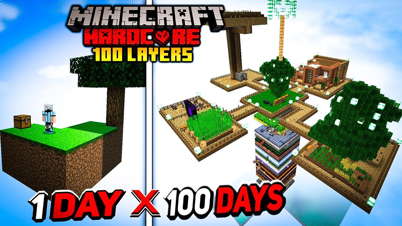 MINECRAFT 100 LAYERS IN ONE CHUNK 100 DAYS SURVIVE - YouTube