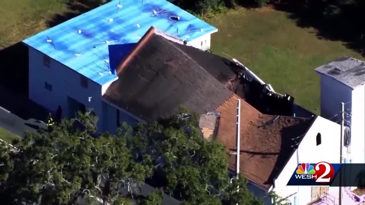 Community works to preserve church after roof collapses - YouTube