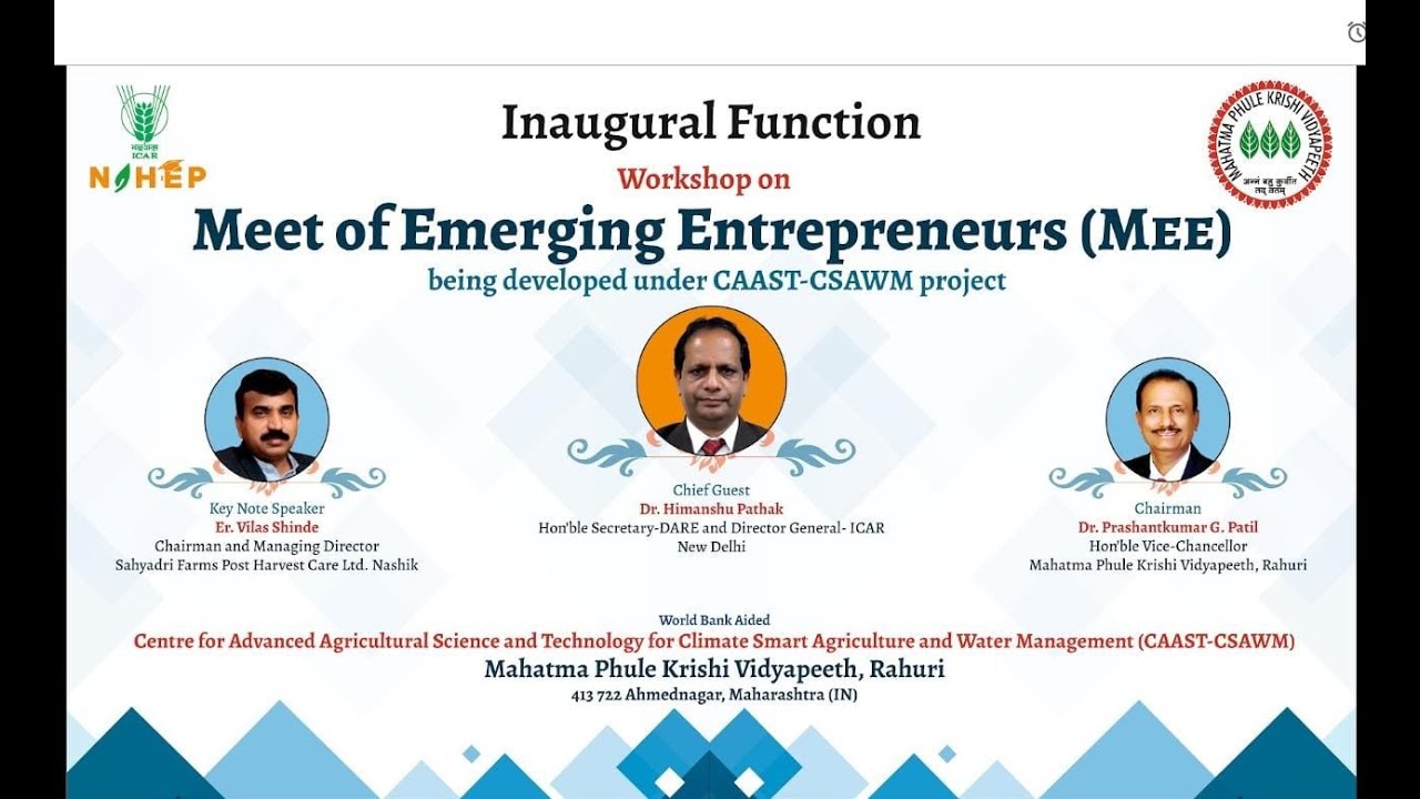 Inaugural speech of Hon'ble Dr Himanshu Pathak Secretary ,DARE and DG ...
