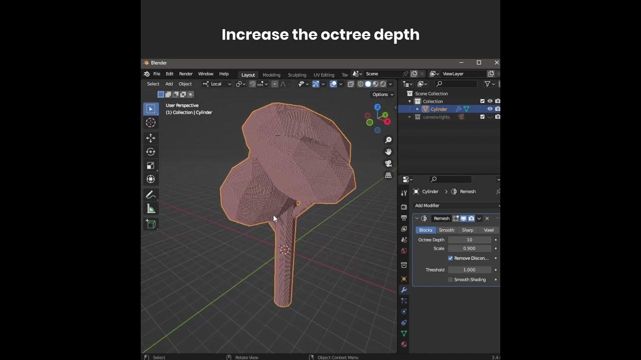 How to use the remesh modifier to make voxel art in Blender [3.4] | 3D Modeling #shorts - YouTube