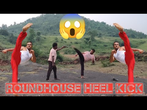 How to wheel kick or spinning back heel kick 🙏🥋 #karate #kungfu # ...