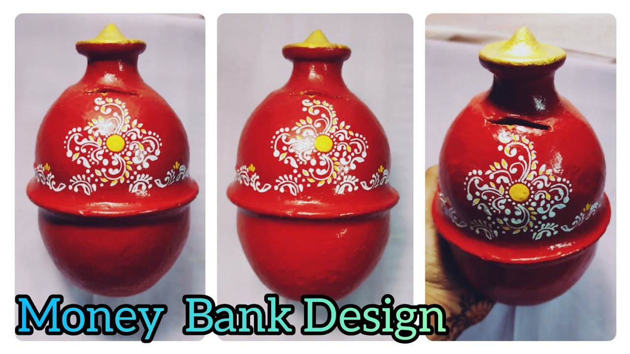 HOW TO DESIGN MONEY BANK 🏦| DIY POT ART |MONEY BANK | GULLAK| PIGGI ...