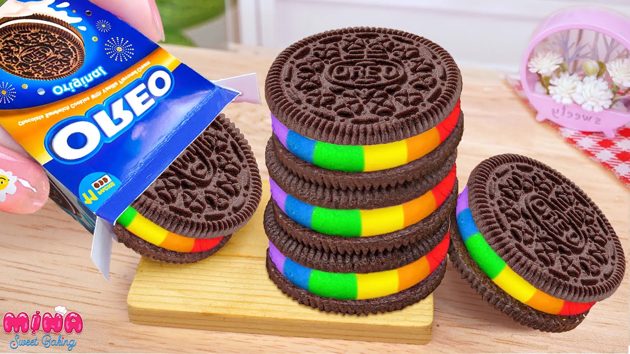💙Best of Rainbow OREO Cake Recipe💙So Colorful Miniature OREO Chocolate ...