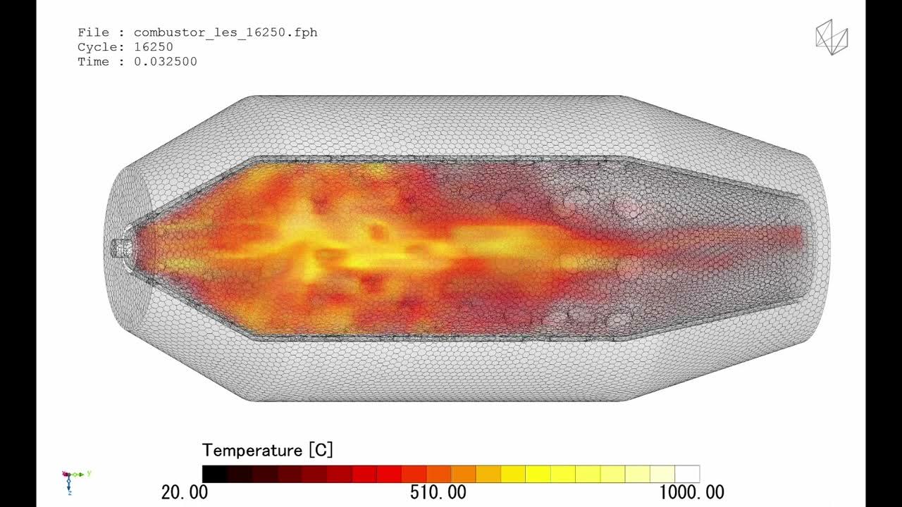 combustion chamber (combustor) simulation using Cradle CFD (Hexagon) with DDES - YouTube