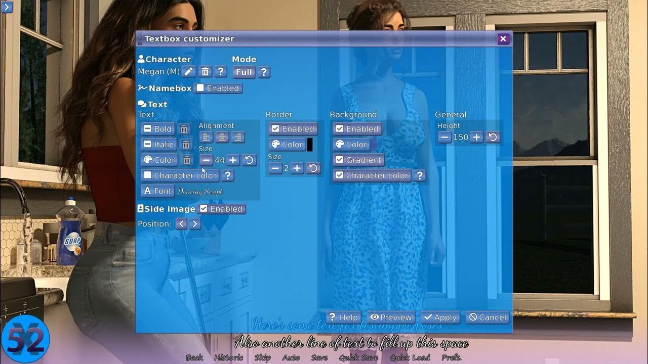 Universal Ren'Py Mod: Textbox customizing - YouTube