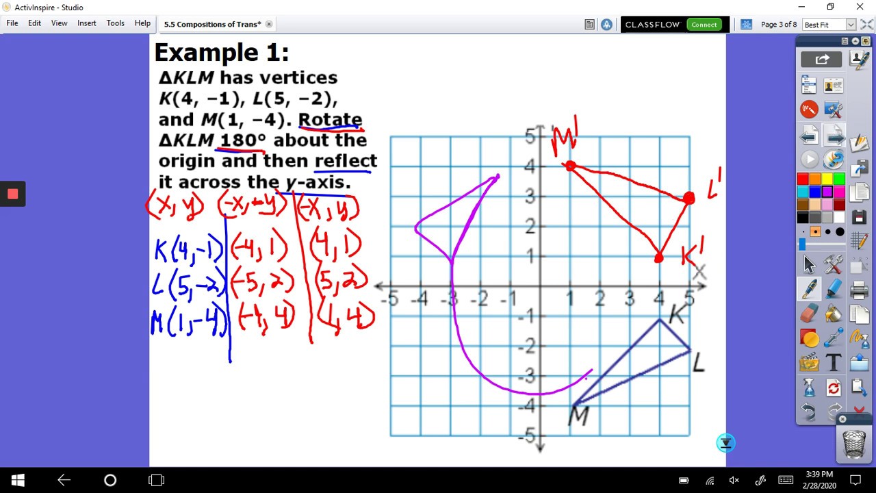 Composition of Transformations Lesson and Khan HW - YouTube