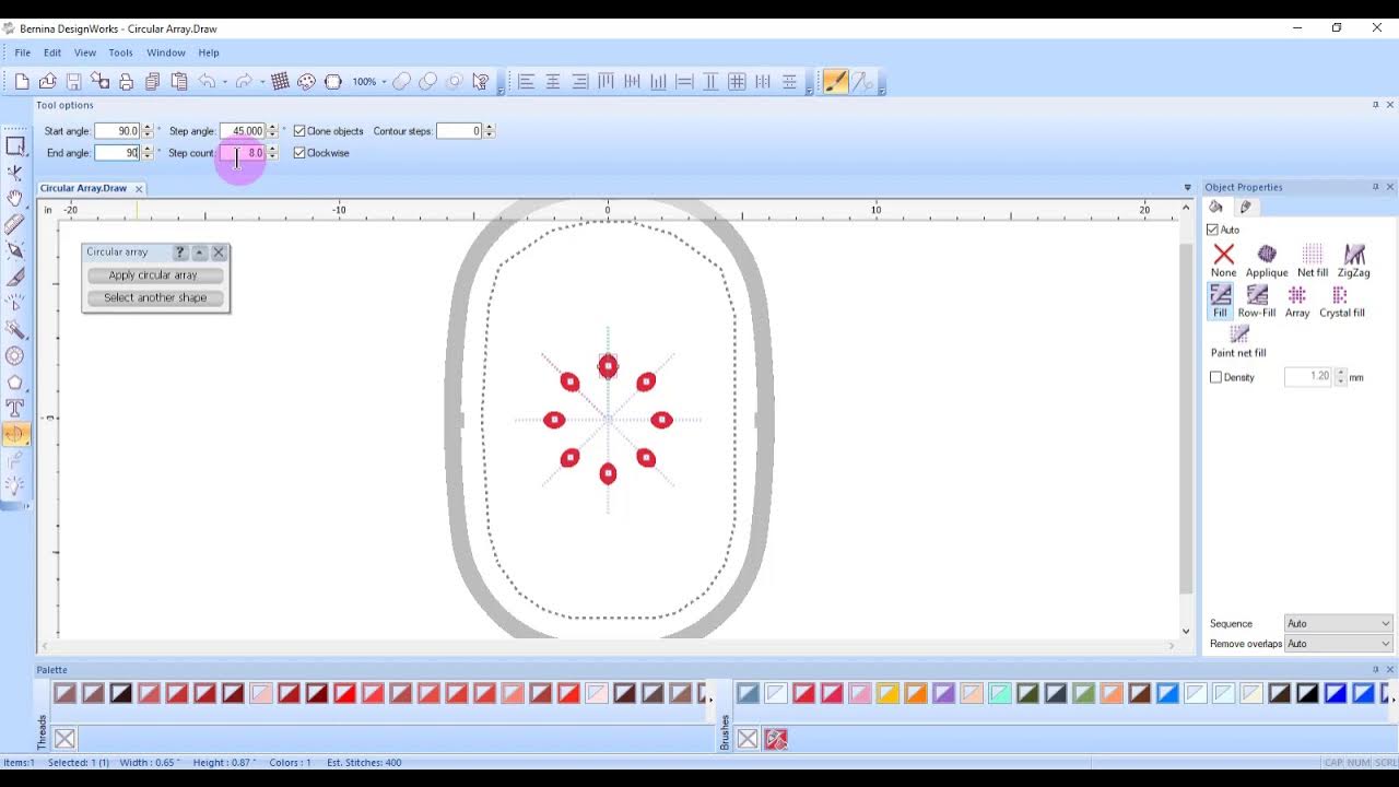 1705 Circular Array In Bernina Designworks Youtube