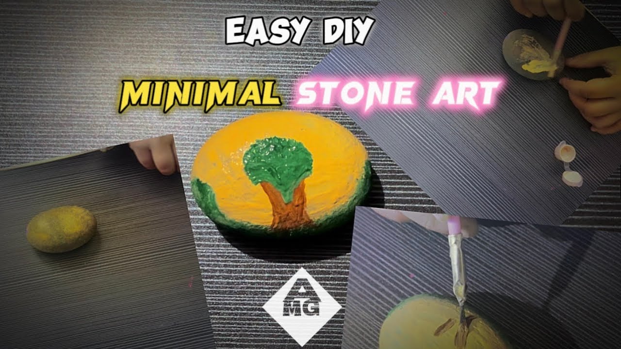 Simple and EASY DIY Stone-art. 🖌️🎨- Miftah’s Art Gallery. - YouTube
