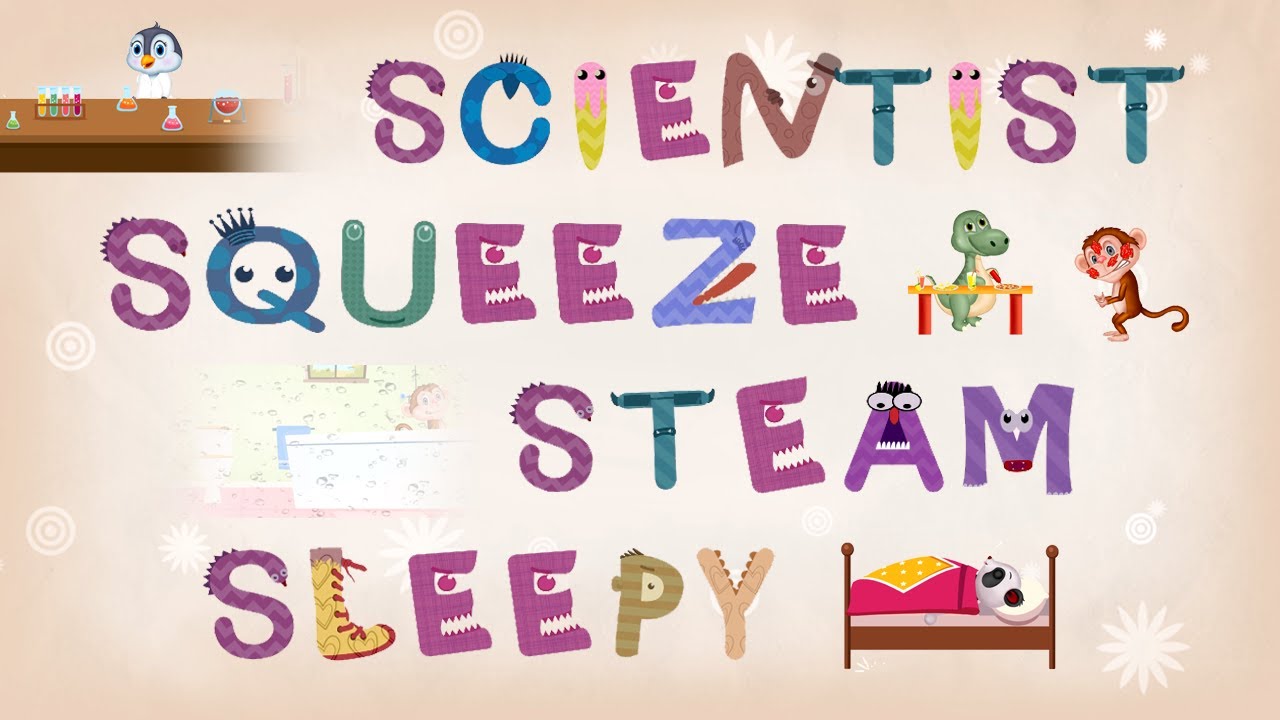 ABC Infinite Words - Lesson 19 - SCIENTIST, SQUEEZE, STEAM, SLEEPY ...
