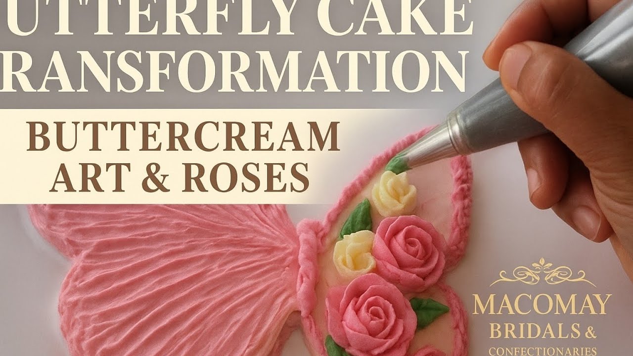 Buttercream Butterfly Cake Tutorial | Carved from a Round Pan - YouTube