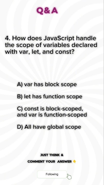 Just Think And Comment Your Answer 😎codingquiz Javascript Codingchallange Javascripttutorial
