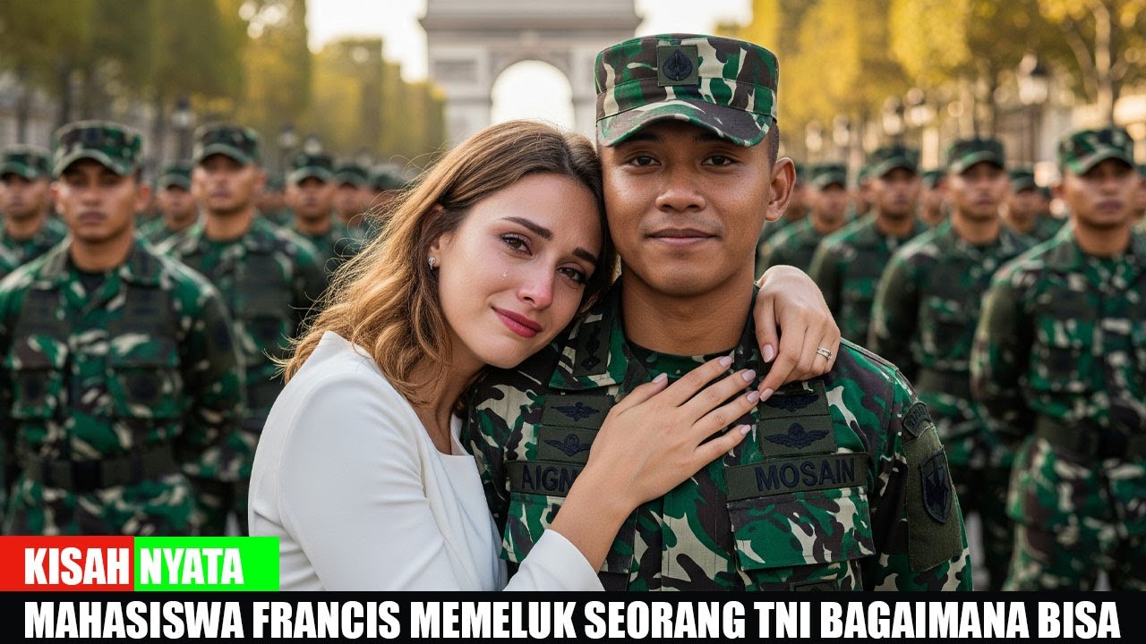 Tangis Haru Wanita Bule Peluk TNI di Tengah Parade Militer Prancis! - YouTube
