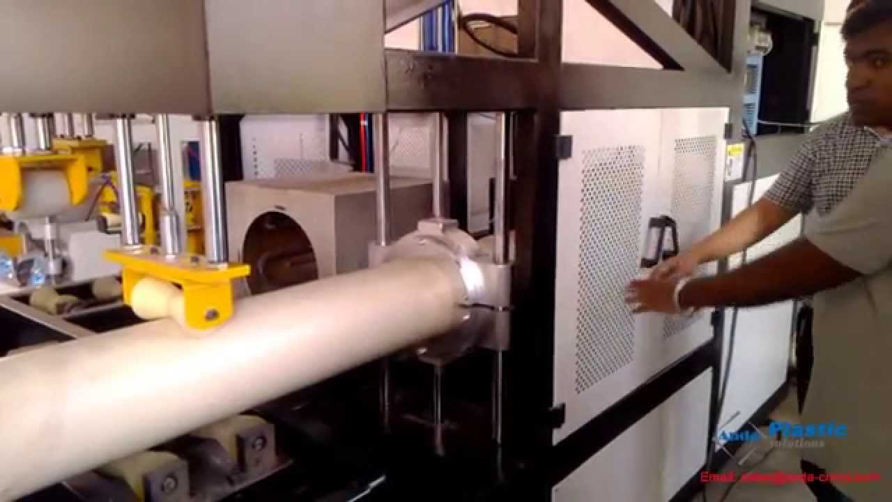 automatic PVC pipe belling machine for U or R shape socket - YouTube
