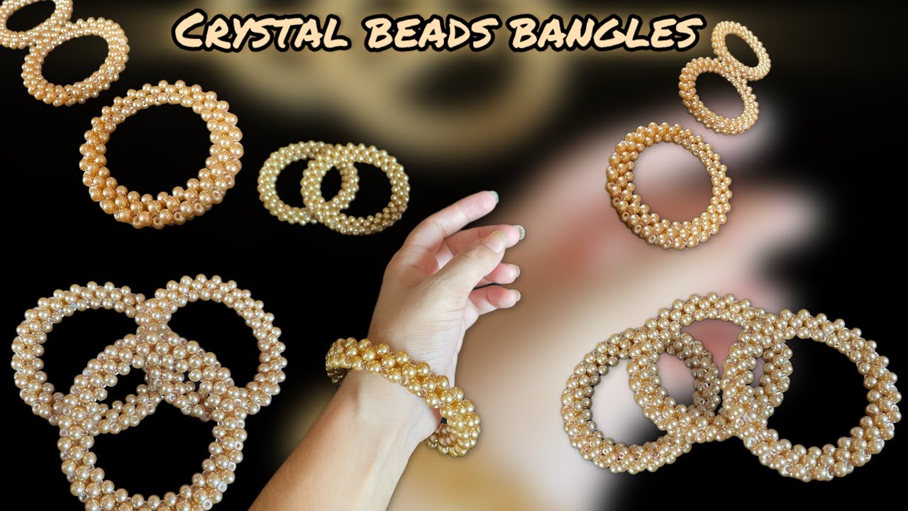 How to make crystal bead bangles / bead bangles / pearl bangles/ diy ...