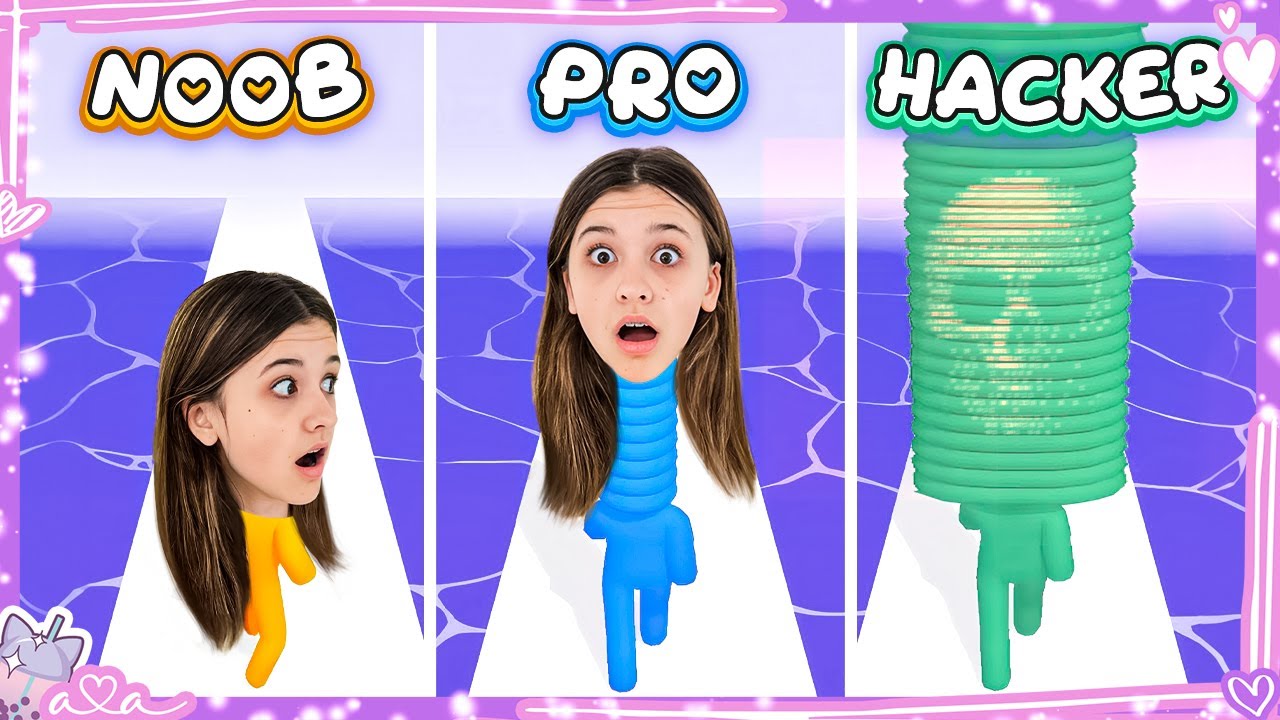Noob vs. Pro vs. Hacker in Long Neck Run!! Schafft Ava ALLE Level?! 💜 ...