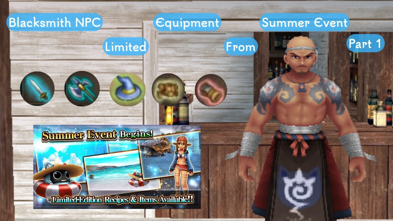 Blacksmith NPC Limited Equipment From Summer Event Part 1 || Toram ...