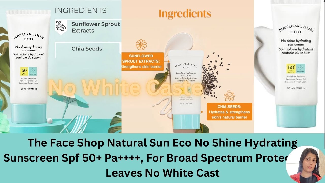 The Face Shop No Shine Sunscreen SPF 50+ PA++++ Matte Finish No White ...