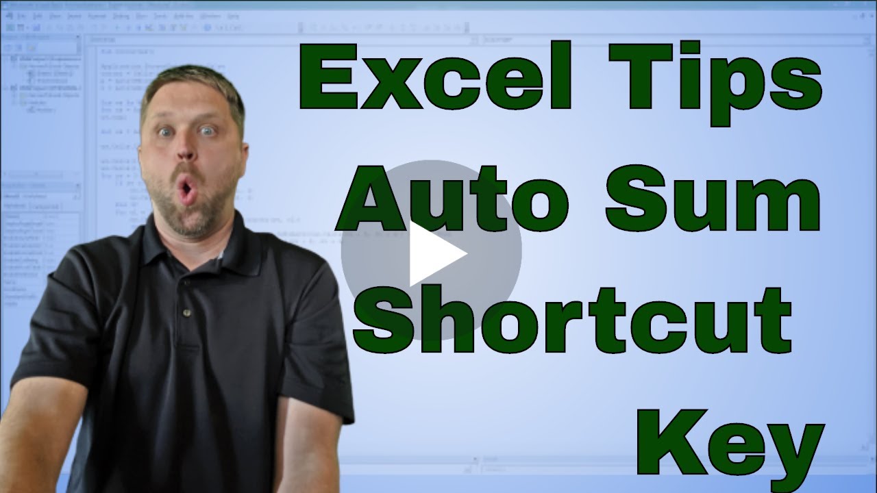 Excel Tip Auto Sum With A Keyboard Shortcut Youtube 0724