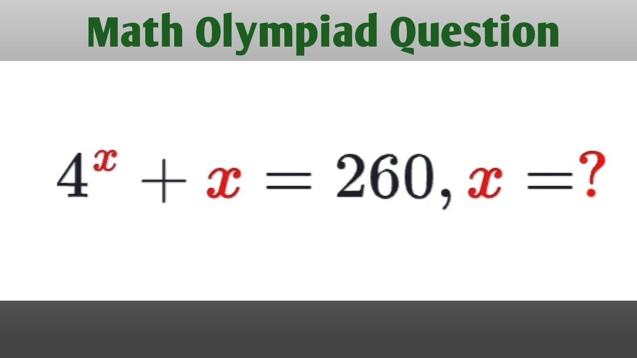 Tricky Math Question | Olympiad Math Question | Exponential Equation ...